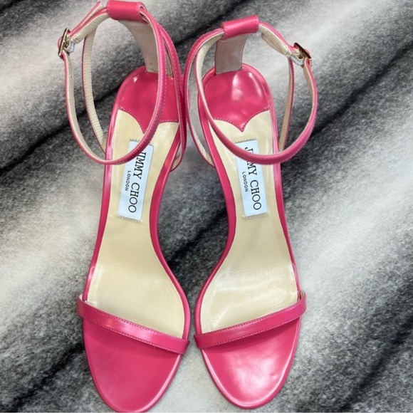 Jimmy Choo | Shoes | Jimmy Choo Minny 85 Mm Bubble Pink Liquid Leather ...